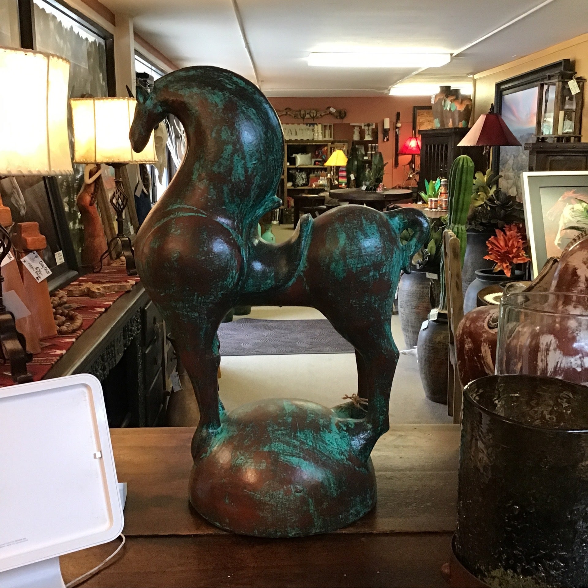 Large Trojan Turquoise Horse 25 inches tall | Agave Ranch