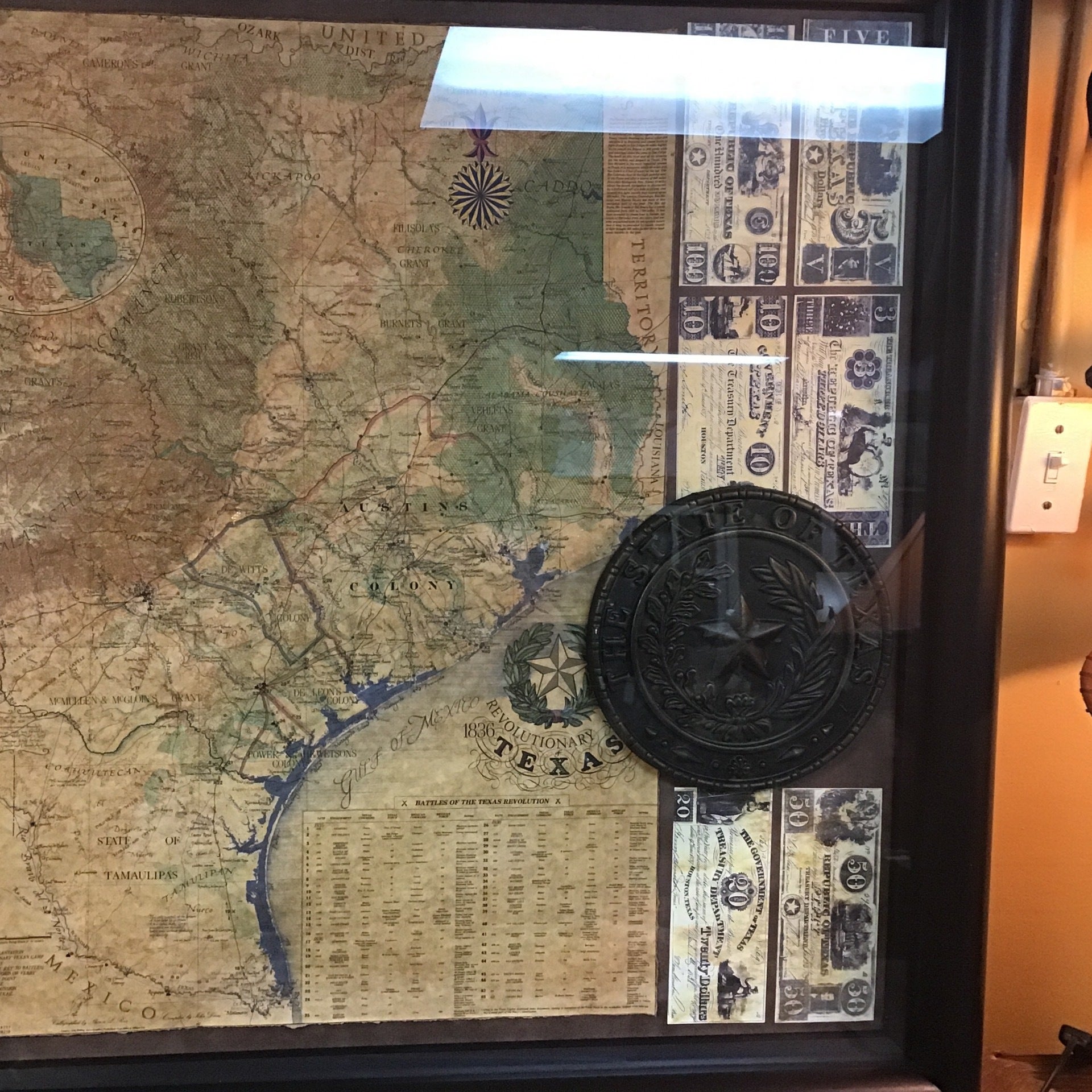 Texas Map with Seal | Agave Ranch