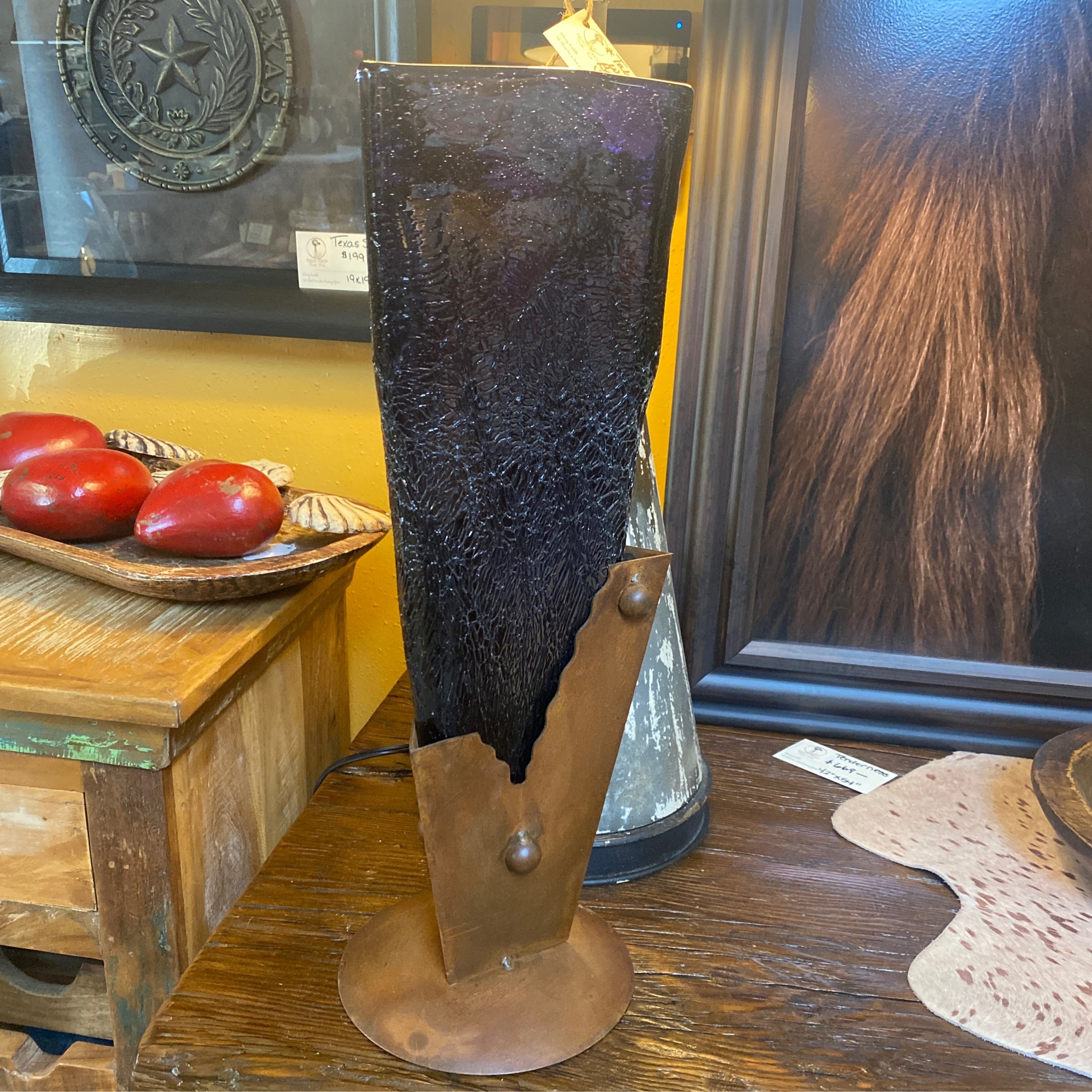 Triangle Glass Vase Purple | Agave Ranch